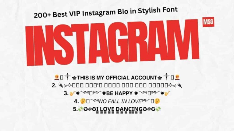 200+ Best VIP Instagram Bio in Stylish Font - Insta Bio MSG